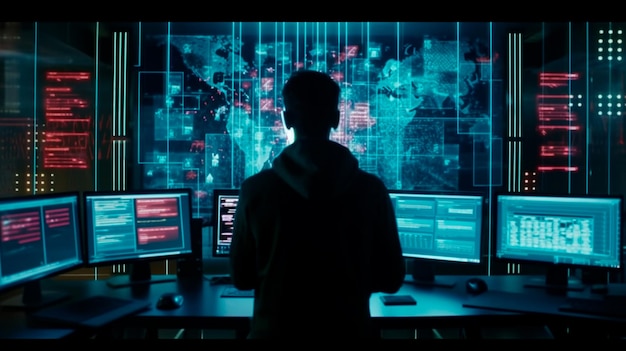 Premium AI Image | cybersecurity concept identity theft Database hacks ...