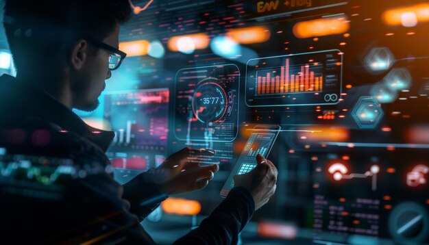 Cybersecurity Expert Analyzing Data on Multiple Screens | Premium AI ... Cybersecurity Expert Analyzing Data on Multiple Screens | Premium AI ...