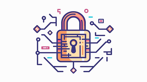 Cybersecurity Lock Illustration Premium Ai Generated Image