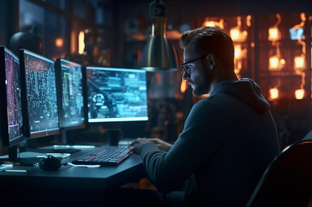 Premium Photo | A cybersecurity specialist analyzing code for Generative ai Premium Photo | A cybersecurity specialist analyzing code for Generative ai