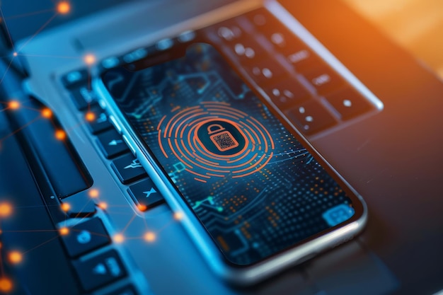 Premium Photo Cybersecurity Technology With Mobile And Computer Secure Connection As Trusted