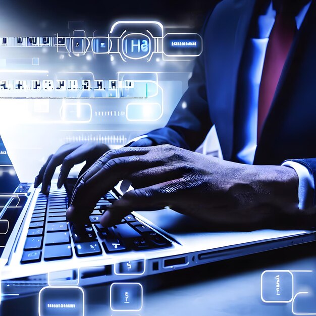 Premium Ai Image Cyberspace Hacker Typing On Keyboard And Trying