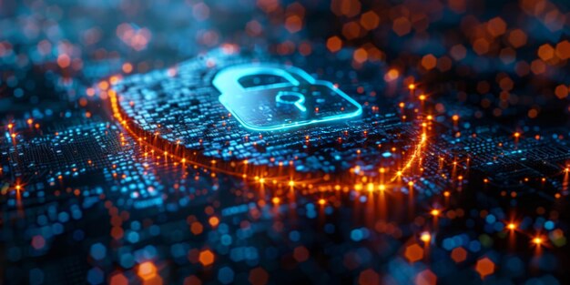 Premium Photo D Lock Access And Cybersecurity Of Network For Password