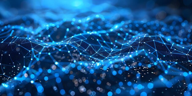 Premium Photo D Rendering Of A Blue Abstract Network Connection Background Symbolizing The