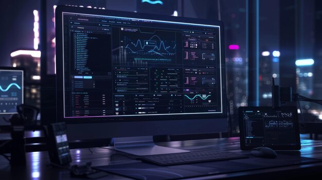 Premium Photo | The Dark Programming Interface for Mobile Applications ...