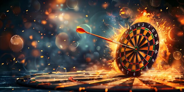 Dart hitting the dartboard background | Premium AI-generated image Dart hitting the dartboard background | Premium AI-generated image