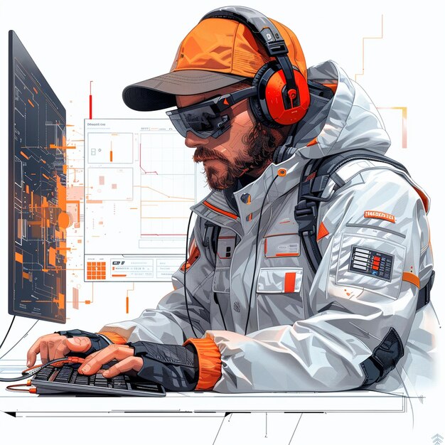 Data Analyst Tech Recruiter In A Robotics Lab vector background ... Data Analyst Tech Recruiter In A Robotics Lab vector background ...
