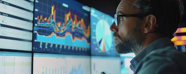 Premium Photo | A data analyst visualizing key metrics on an ...