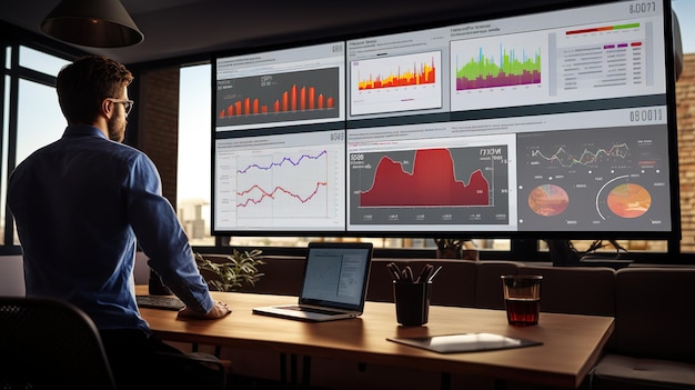 Premium AI Image | Data Analyst at Work Multitasking in a HighTech ... Premium AI Image | Data Analyst at Work Multitasking in a HighTech ...