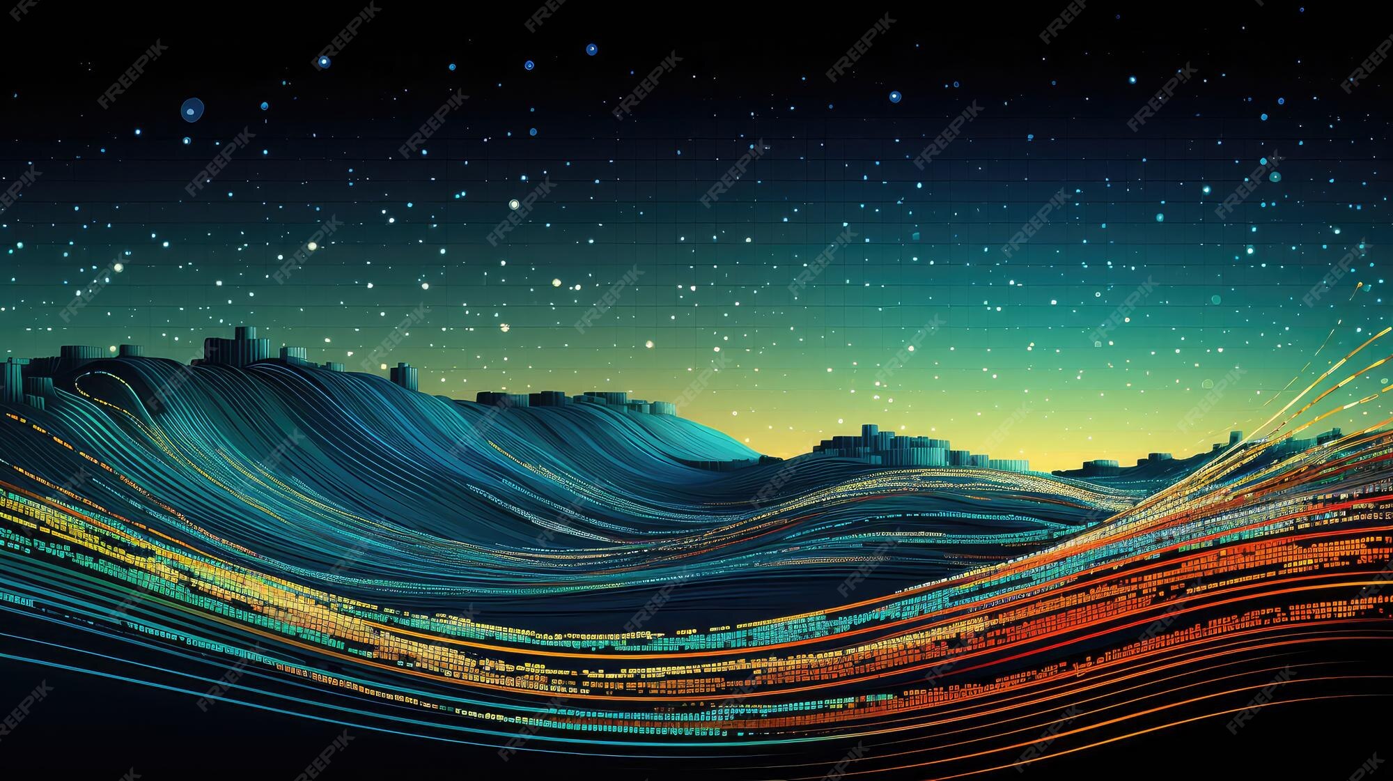 Premium Photo | Data binary sorting landscape illustration abstract big ...