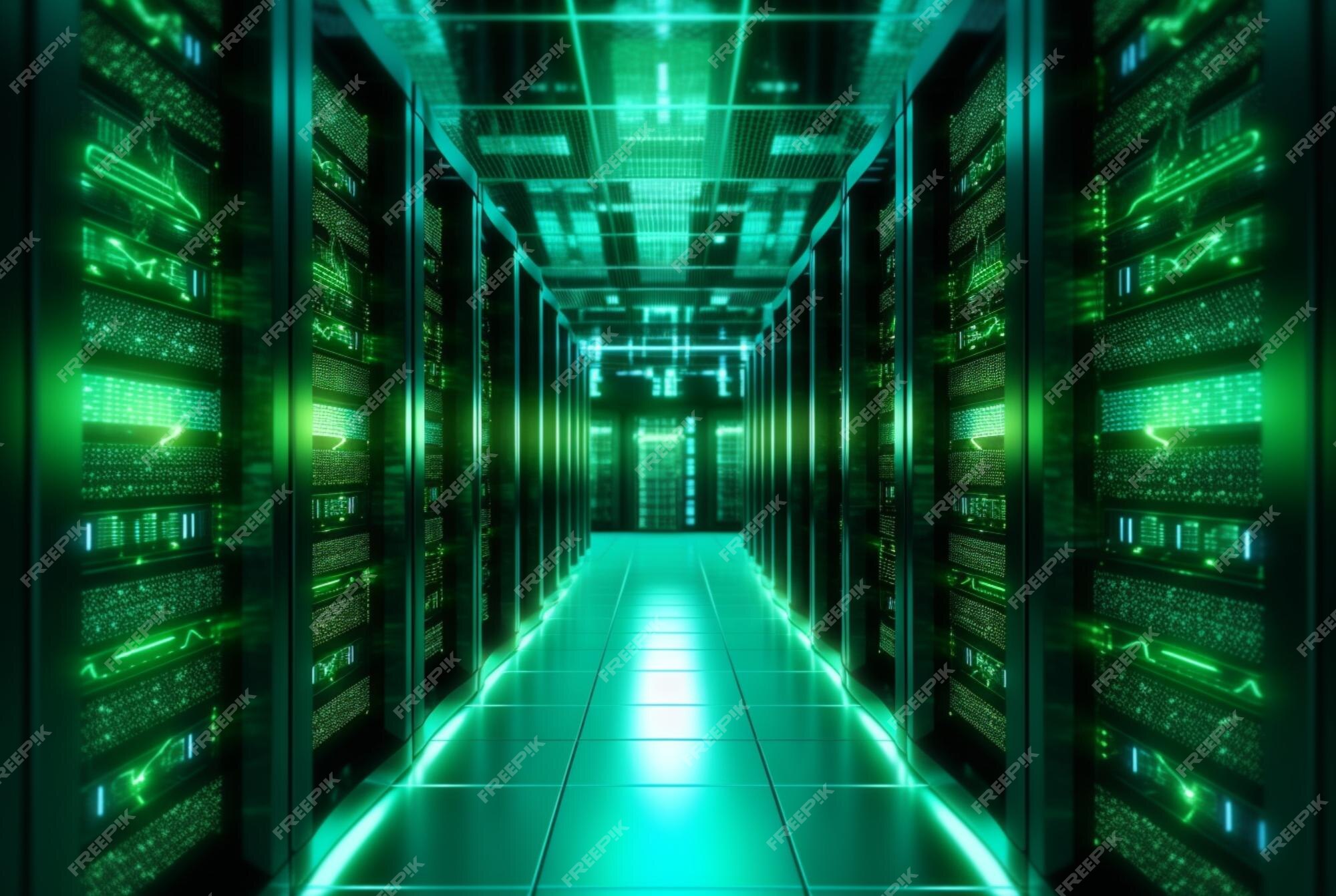 Premium AI Image | Data center computer racks in network security ... Premium AI Image | Data center computer racks in network security ...