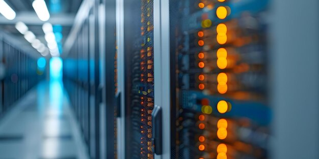 Data center image with predictive maintenance algorithms monitoring ... Data center image with predictive maintenance algorithms monitoring ...