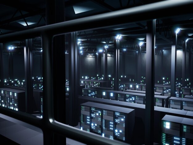 Premium Photo Data Center With Multiple Racks Used For Cloud Computing Concept Digital