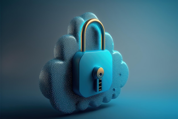 Premium AI Image | Data cloud with padlock cloud data security concept AI Premium AI Image | Data cloud with padlock cloud data security concept AI