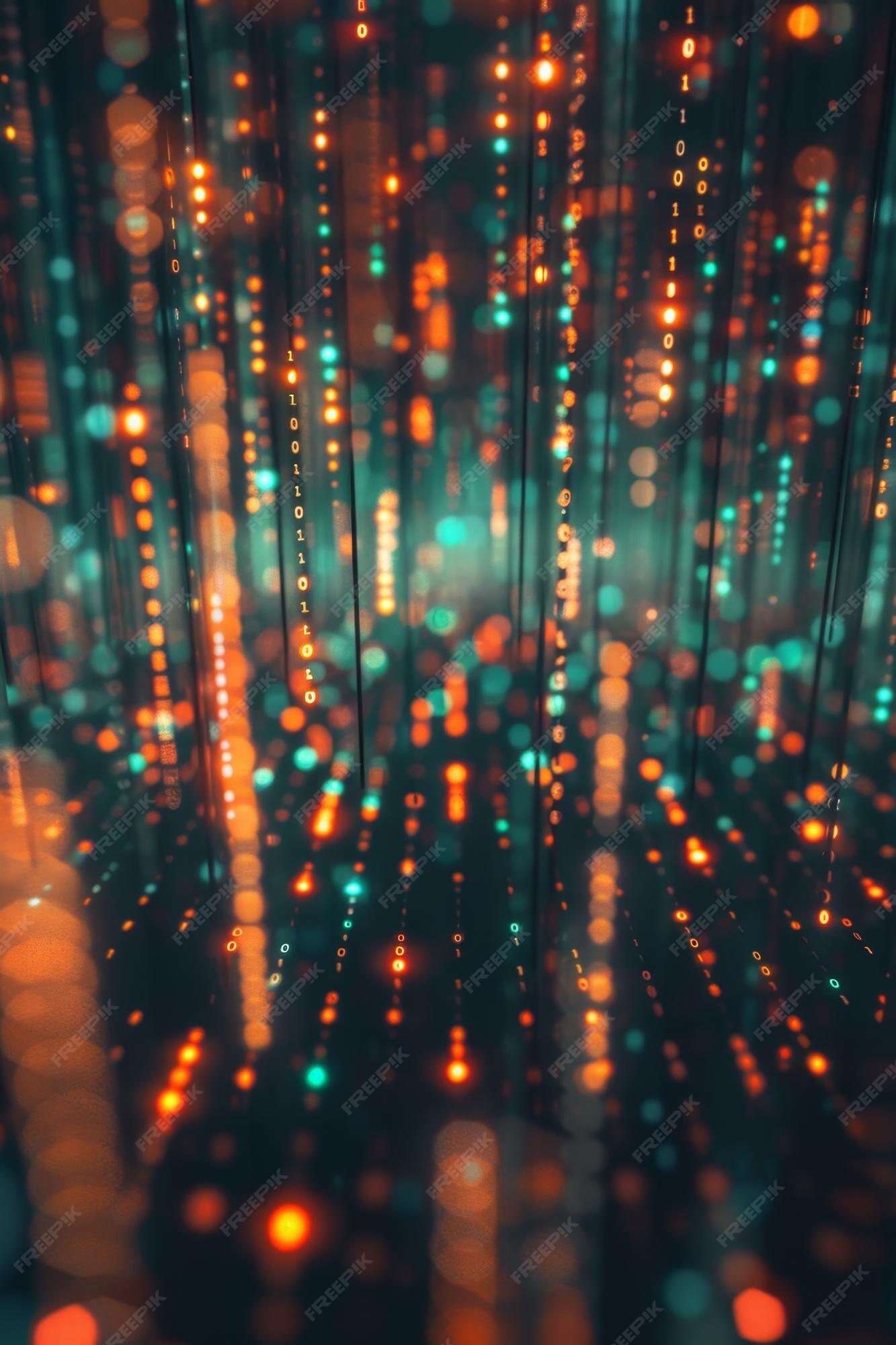 Data code binary background digital binary data on computer screen matrix pattern cyberspace ...