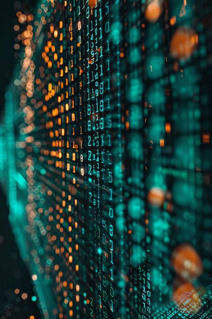 Data code binary background digital binary data on computer screen ...