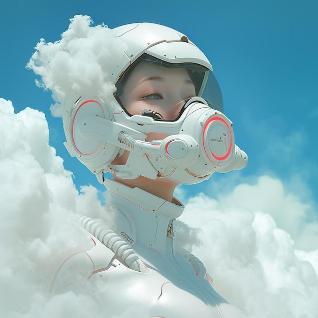 Premium Photo | Data Dreams Exploring the AI Cloud with Robot Head Premium Photo | Data Dreams Exploring the AI Cloud with Robot Head