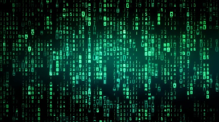 Premium Photo | Data from a digital stream or binary code on a matrix background with vector ...