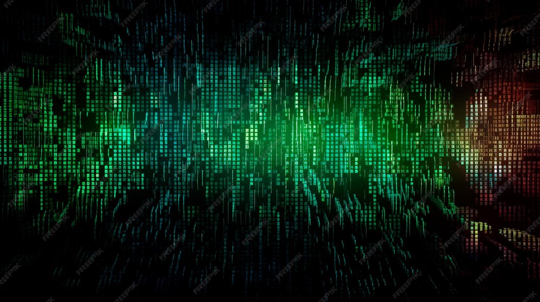 Premium Photo | Data from a digital stream or binary code on a matrix ...