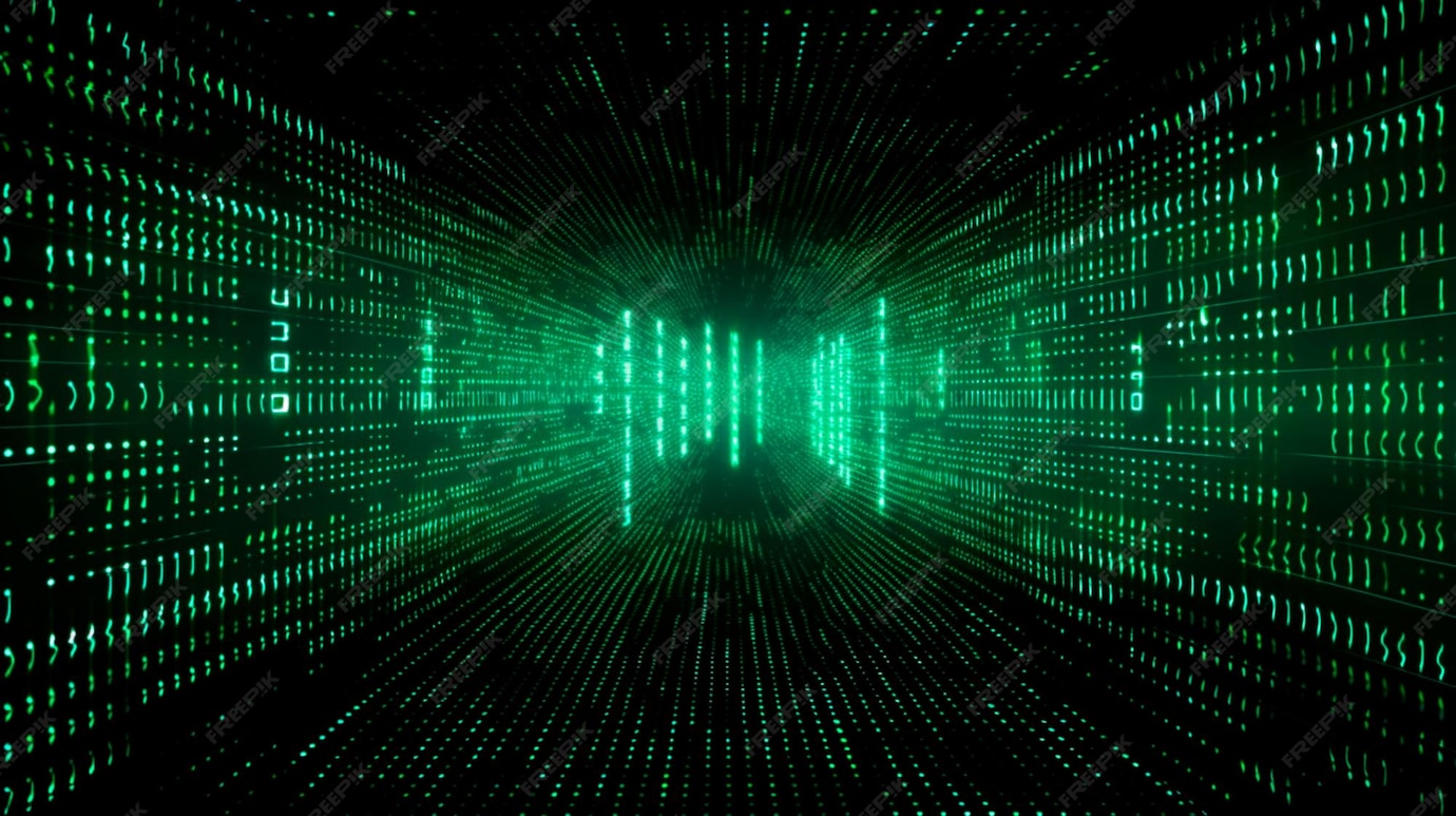 Premium Photo | Data from a digital stream or binary code on a matrix background with vector ...