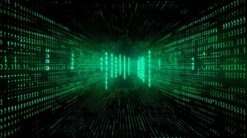 Premium Photo | Data from a digital stream or binary code on a matrix ...