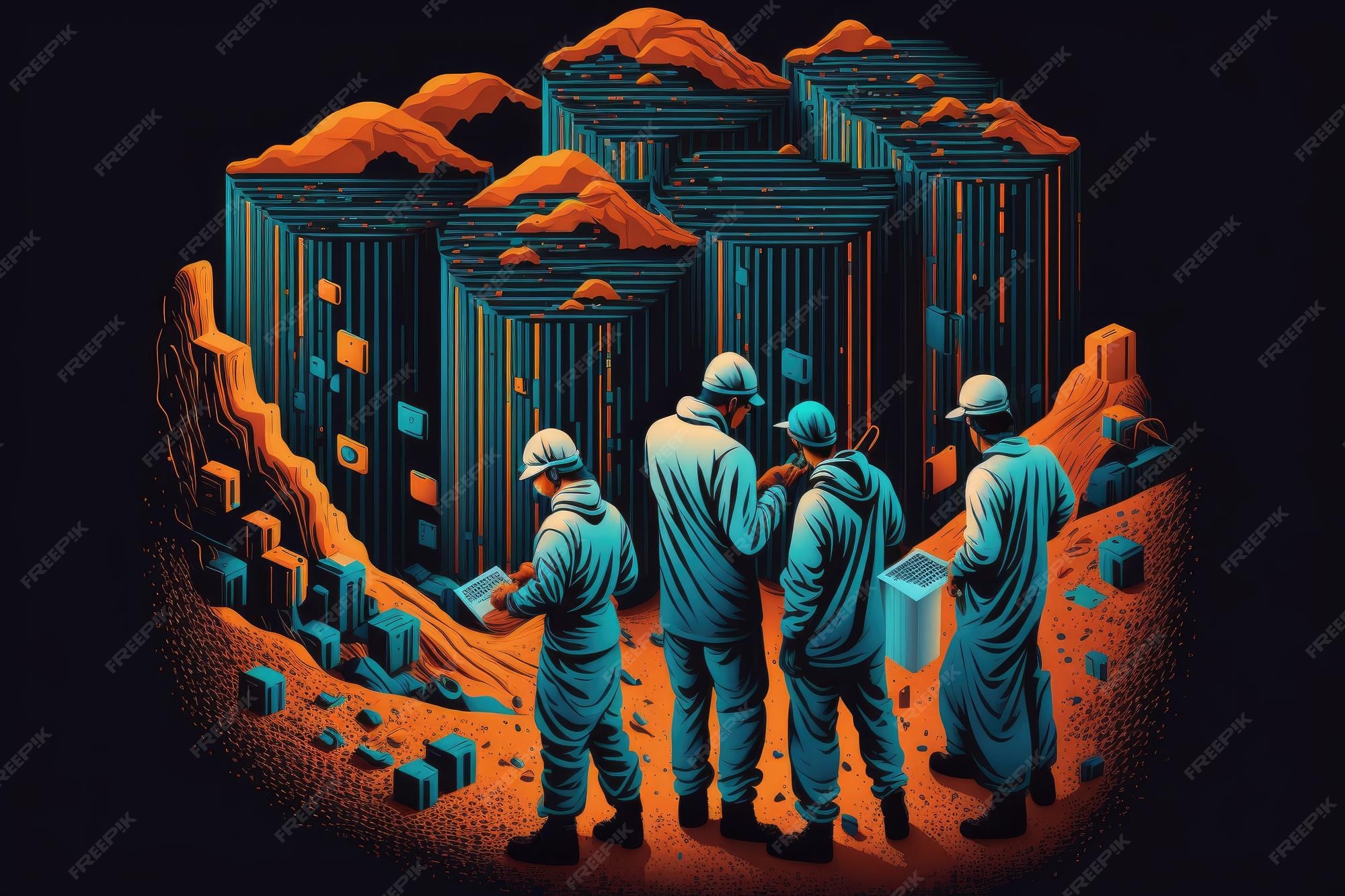 Premium Photo | Data mining project with team of data miners exploring and extracting knowledge ...