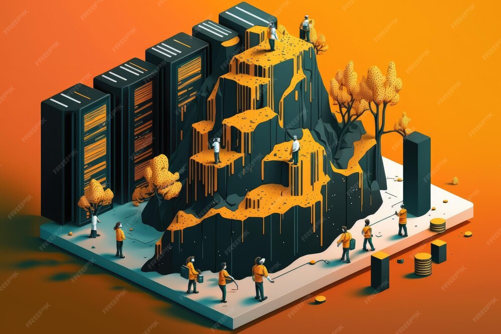 Premium AI Image | Data mining project with team of data miners ...