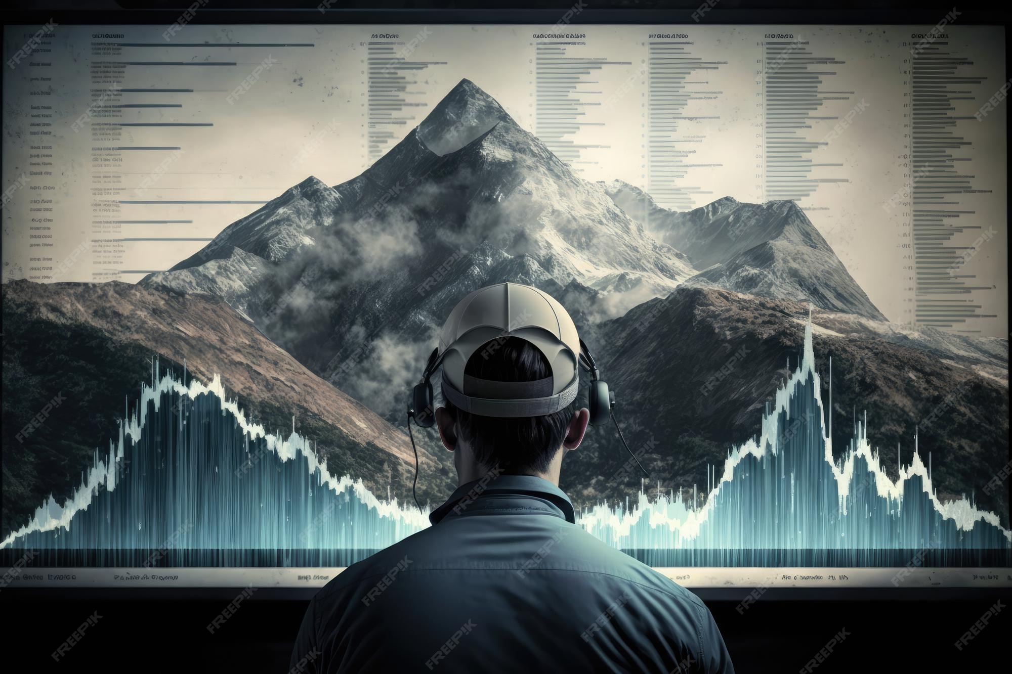 Premium AI Image | Data mining scientist analyzing mountains of data to ...
