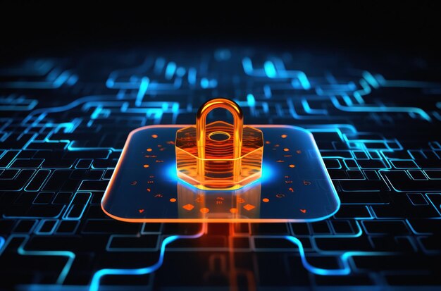 Premium Photo Data Privacy Background With Lock Cyber Security And