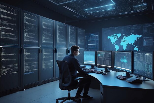 Data Processing Digital Technology Internet Network Concept Computer