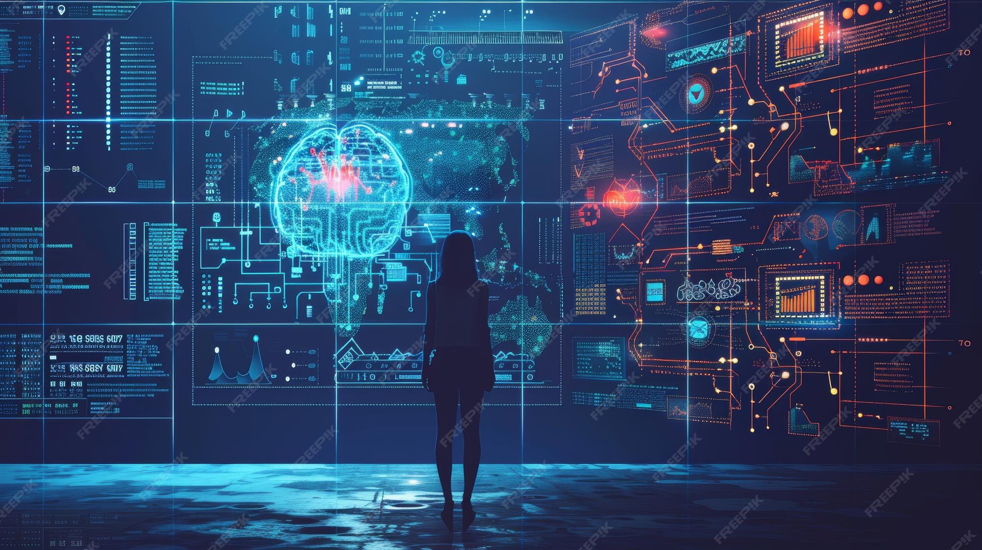 Premium Photo | Data science and big data illustration The data flow concept Querying analyzing ...