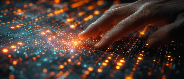 Premium Photo | Data science and big data technology with a person ...