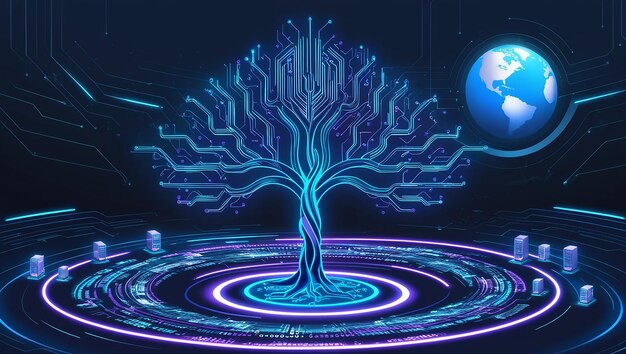 Data science Innovation technology digital software development concept Algorithm and deep ...