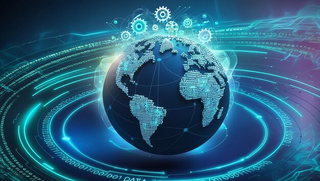 Data science Innovation technology digital software development concept Algorithm and deep ...