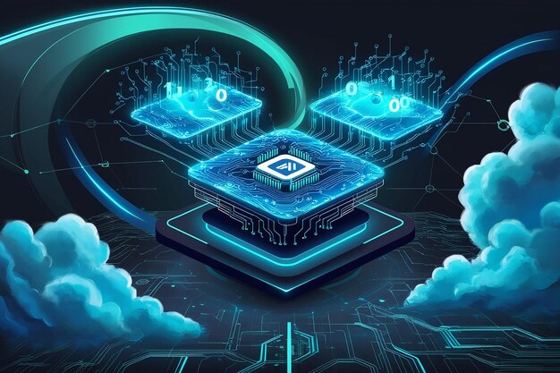 Data science Innovation technology digital software development concept Algorithm and deep ...