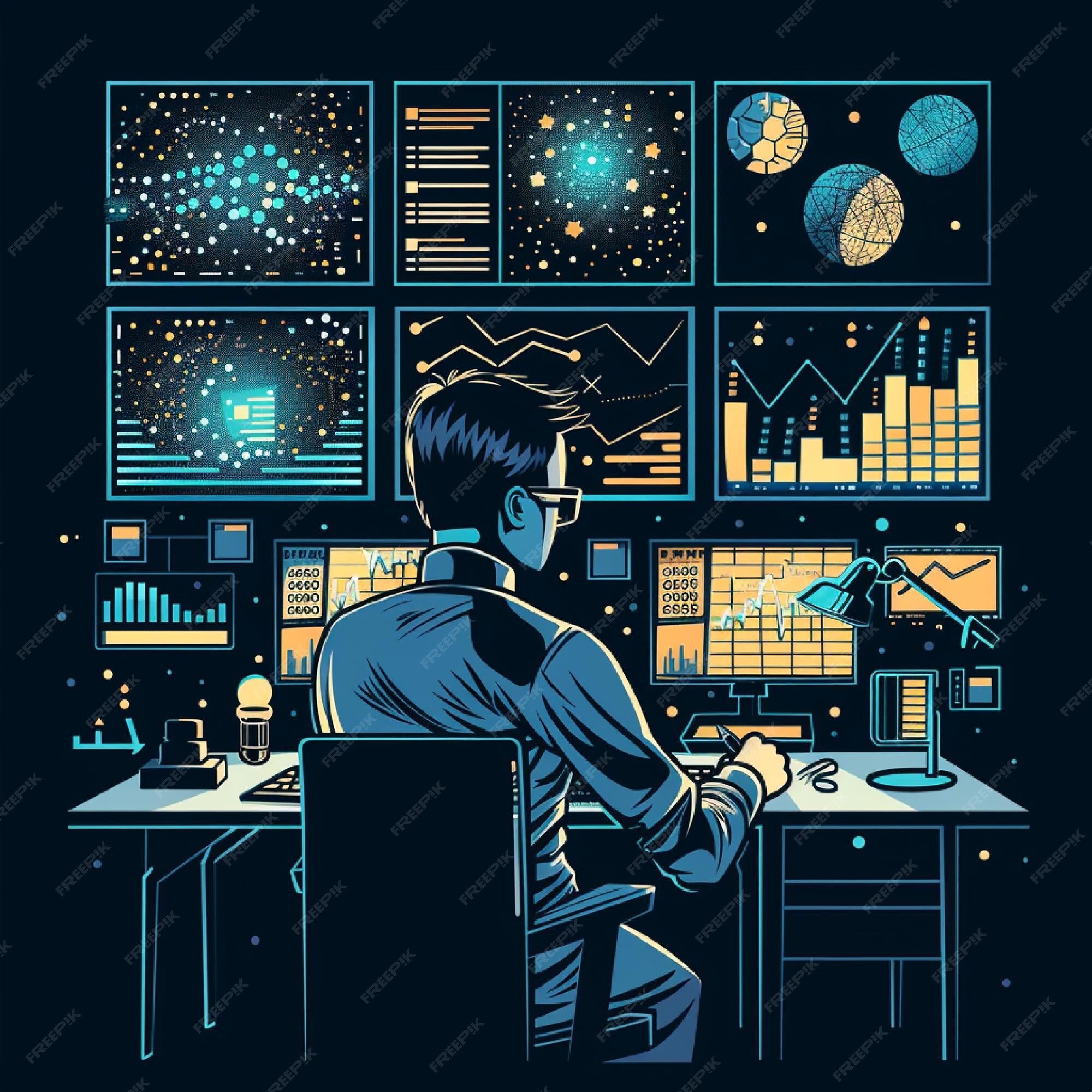 A data scientist visualizing data using tools like Matplotlib or ...