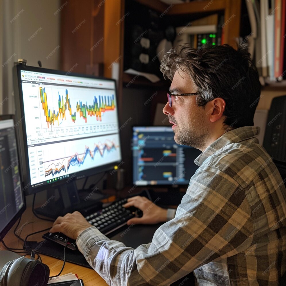 A data scientist visualizing data using tools like Matplotlib or ...