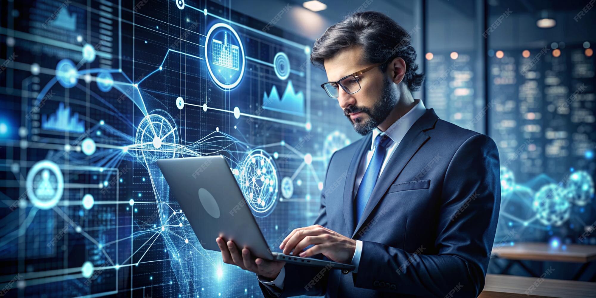 Data Scientists Programmer Using Laptop And Tablet Analyzing And Development At Various