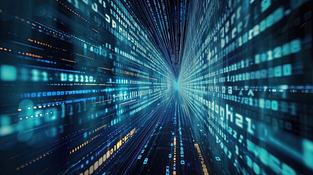 Premium Photo | Data stream Information binary code numbers transmission Internet network server ...