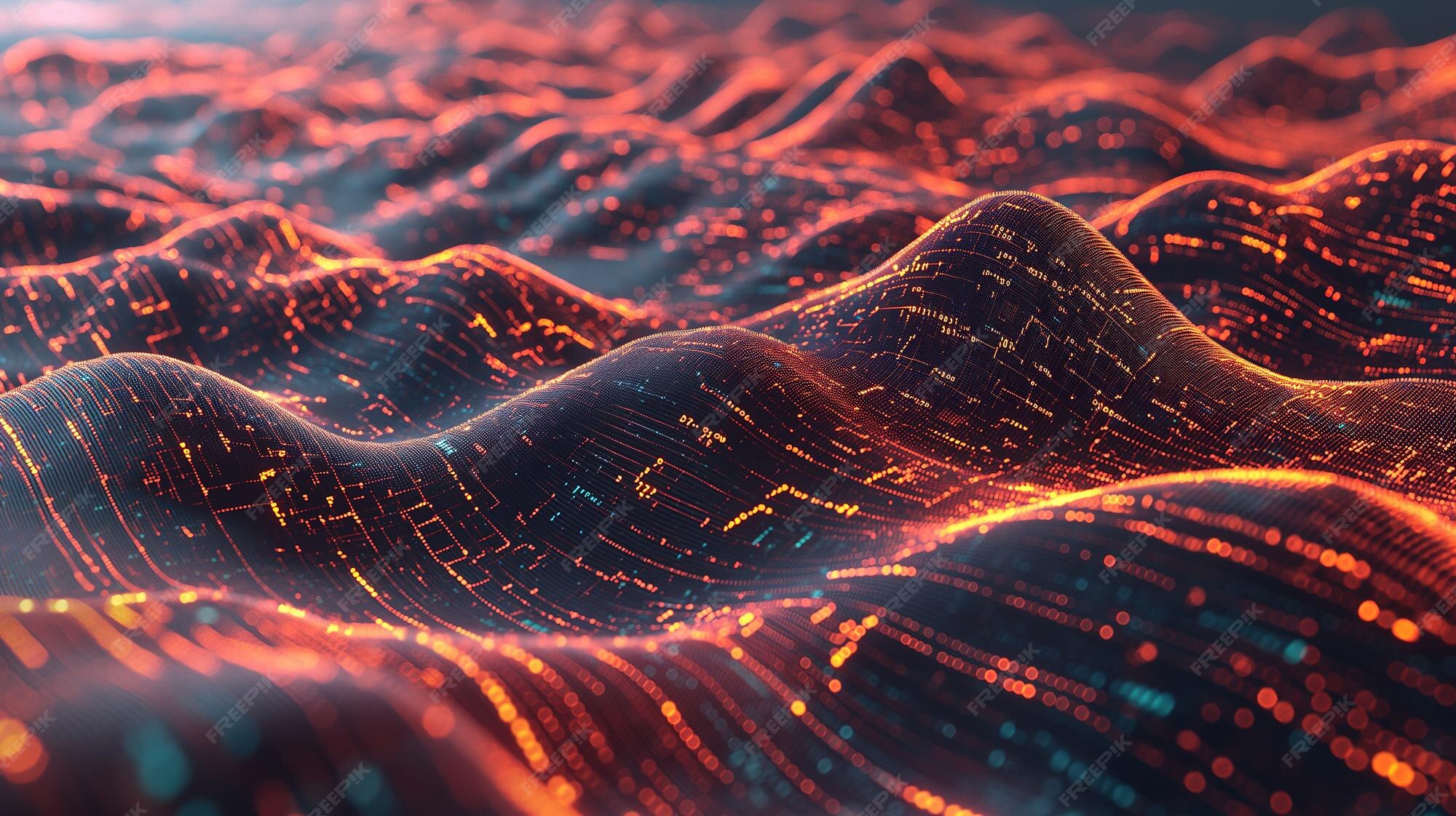 Premium Photo | Data Symphony Neural Network and Binary Code Abstract Waves of Global Tech ...