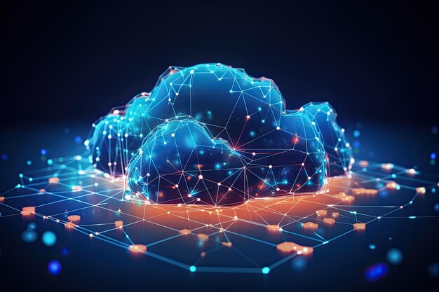 Premium AI Image | Data transfer cloud computing technology Premium AI Image | Data transfer cloud computing technology