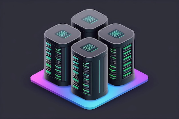 Database Server Isometric Icon | Premium AI-generated image Database Server Isometric Icon | Premium AI-generated image