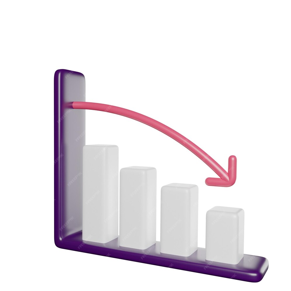 Premium Photo | Decrease analytics graph