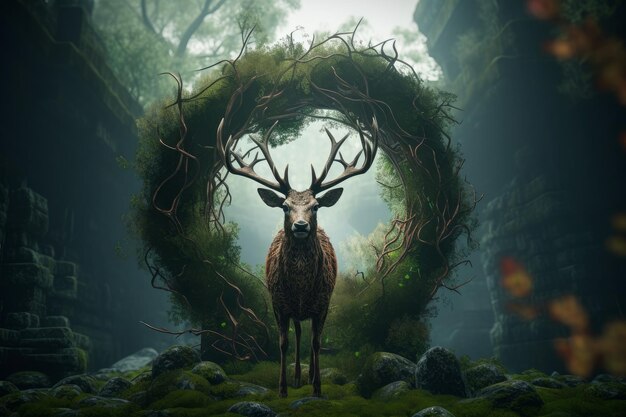 Premium AI Image | Deer stag gateway Generate Ai Premium AI Image | Deer stag gateway Generate Ai