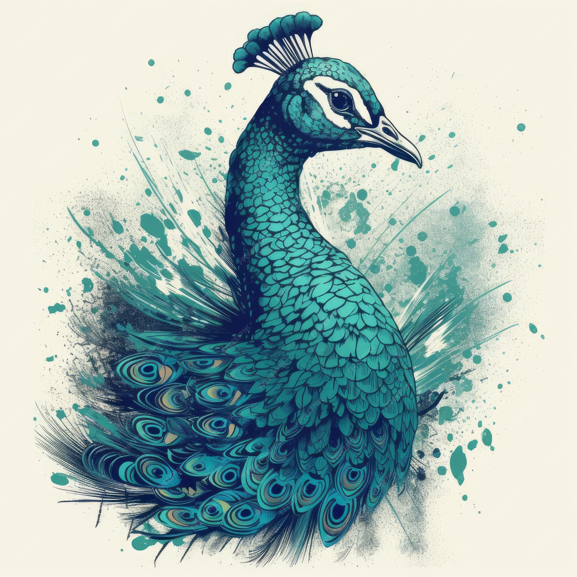 Premium Ai Image Demonic Peacock Vector Illustration For T Shirt
