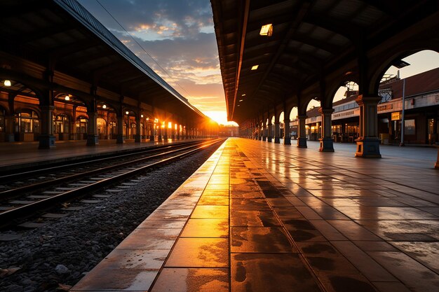 Premium AI Image | a deserted train station with an empty platform AI ... Premium AI Image | a deserted train station with an empty platform AI ...