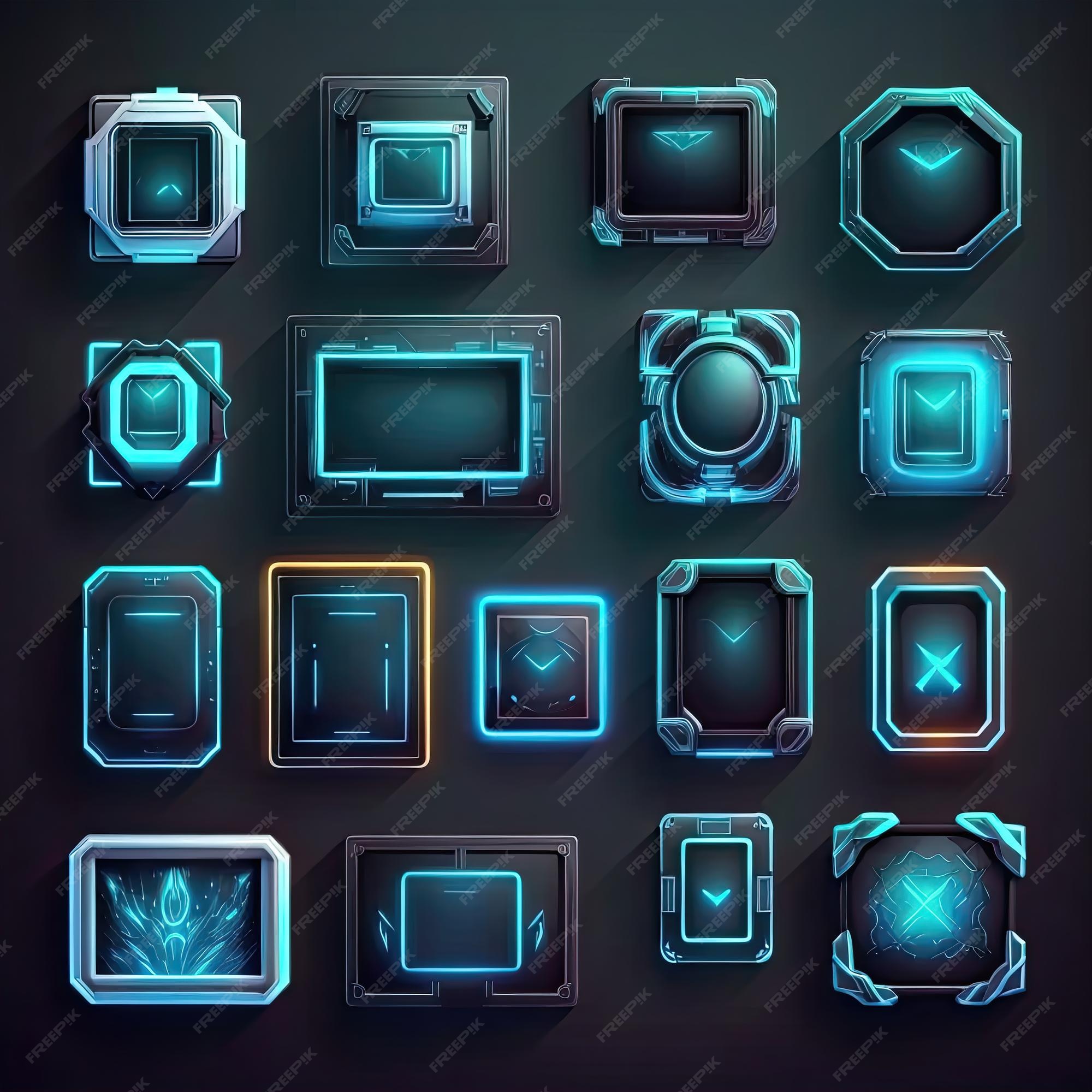 Premium Ai Image Design Rectangle Frame Game Ai Generated Interface Background Gui Button