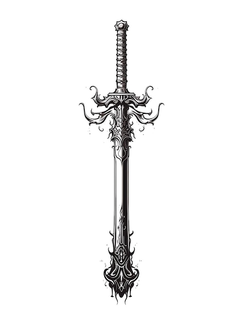 Premium Photo Design Of Samurai Sword Frame Depicting A Finely Crafted Samurai Sword Tatoo Cnc