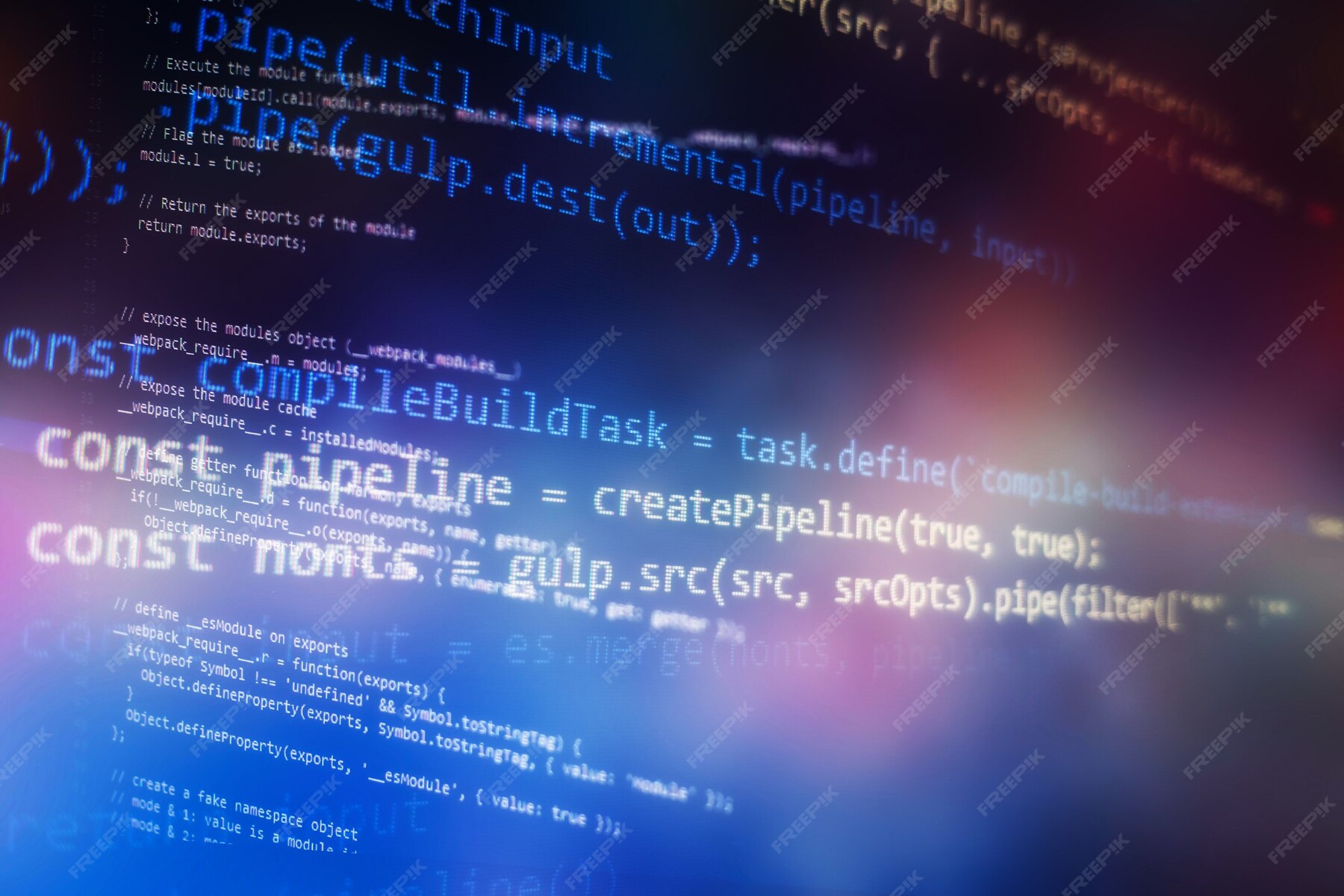 Premium Photo | Desktop PC monitor photo. Javascript functions, variables, objects. Project ...