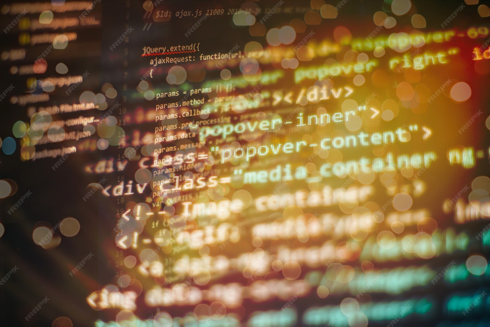 Premium Photo | Desktop pc monitor photo. javascript functions, variables, objects. project ...
